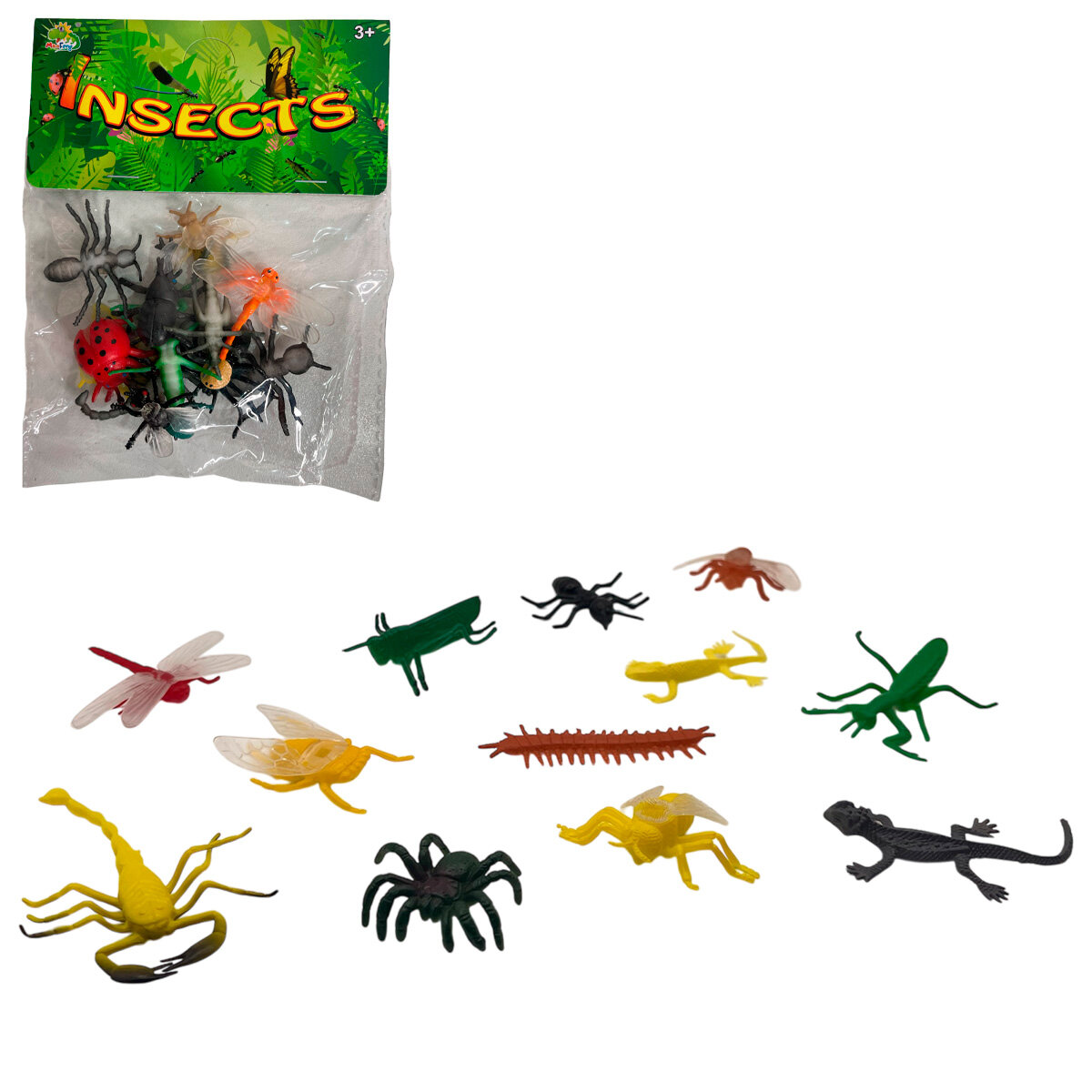 Набор из 12 фигурок животных "Насекомые" в пакете