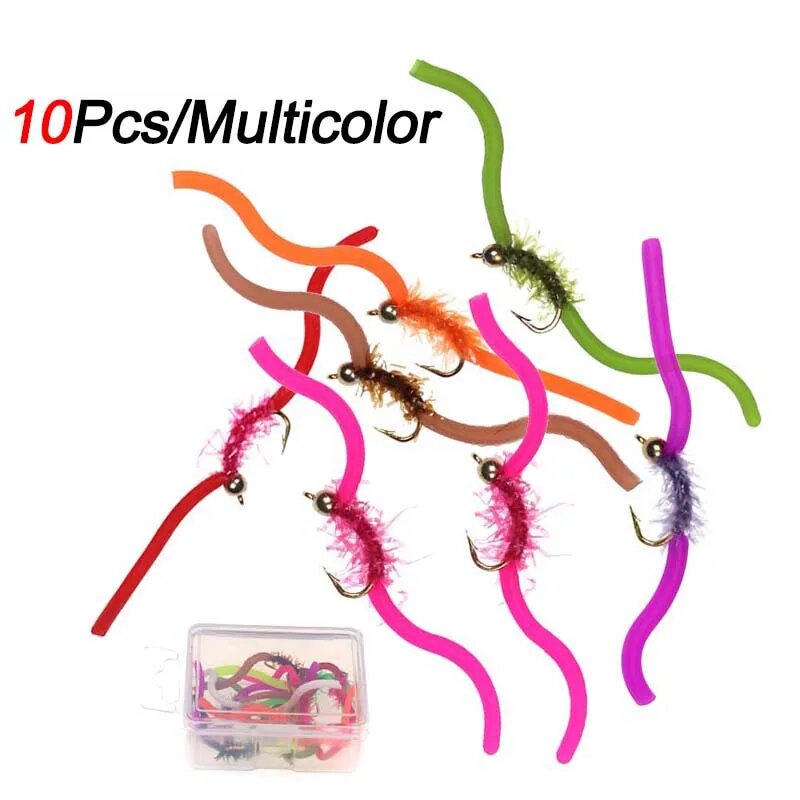 Нахлыстовые приманки Qievcrme черви Sanjuan Pack of 10Pcs Box