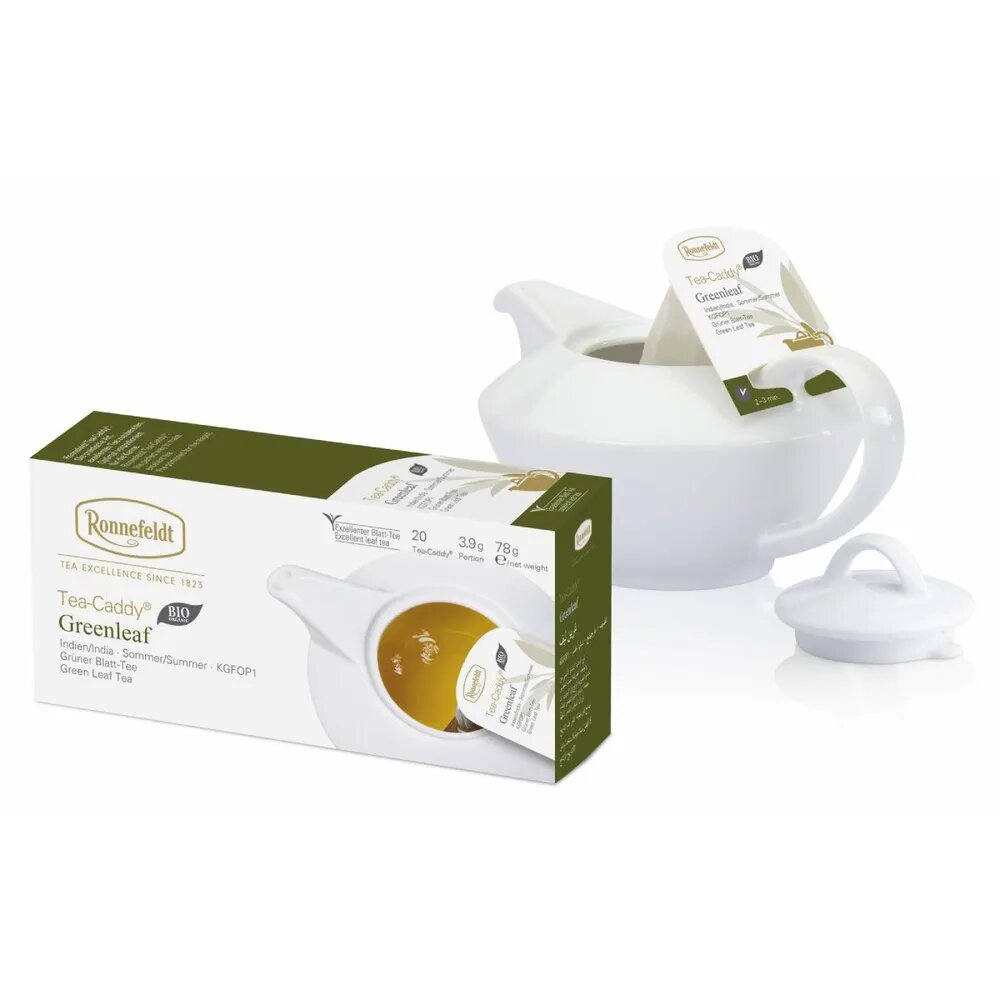 Чай зеленый RONNEFELDT Tea-Caddy Greenleaf (Гринлиф) 20 саше для чайника.