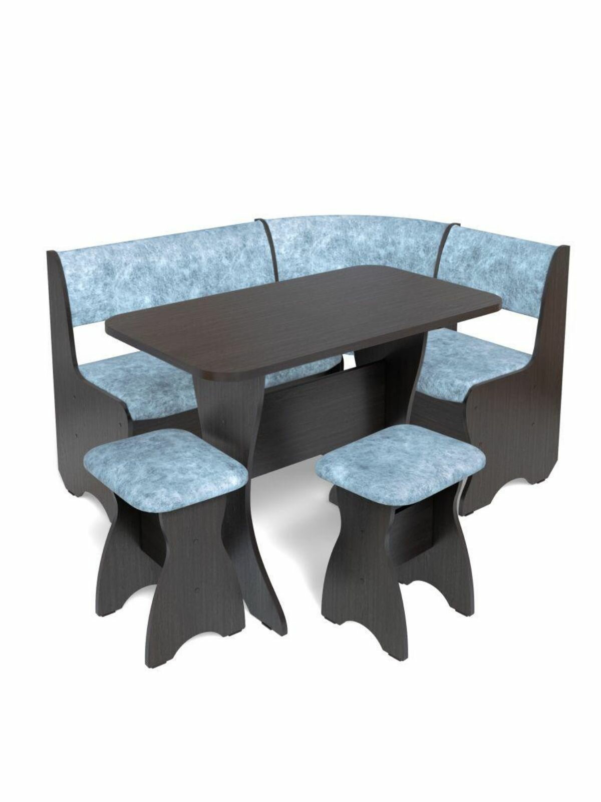 Кухонный уголок бител Тюльпан, стол 1000х580 мм, Венге / велюр Лагуна