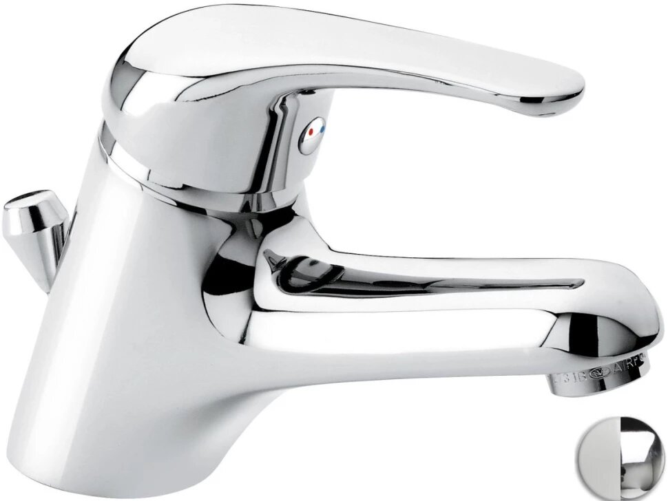 Смеситель для раковины Emmevi Ambra 9003/BC с донным клапаном, хром/белый