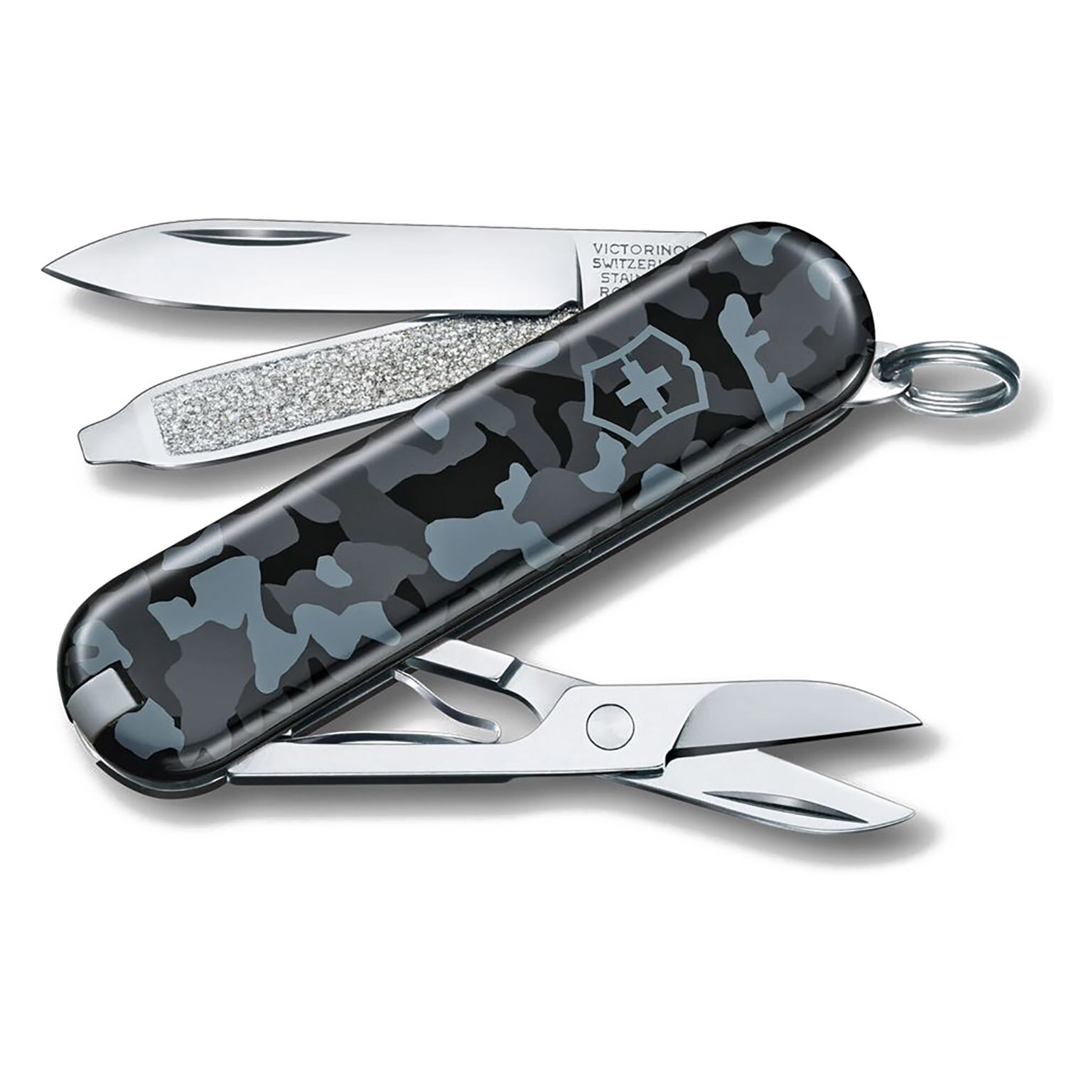 Нож Victorinox брелок Classic SD 58 мм, 7 функций Серо-Синий Камуфляж (б\р)