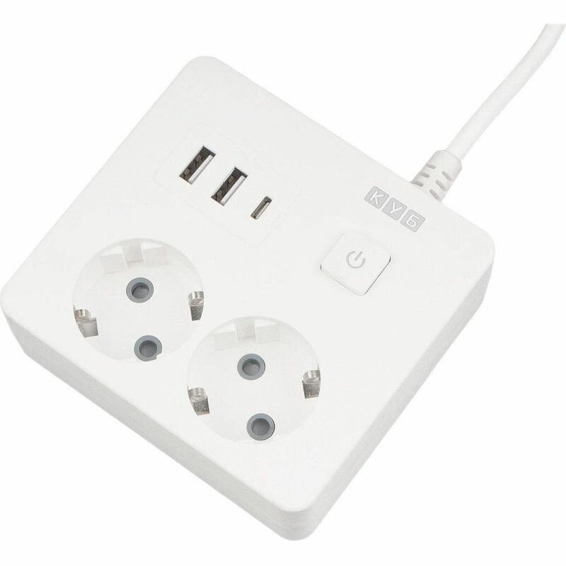 Удлинитель Power Cube, 2р с/з вык,3USB, 3500 Вт, 16А, 1.9 м, 3x1,0 (белый)