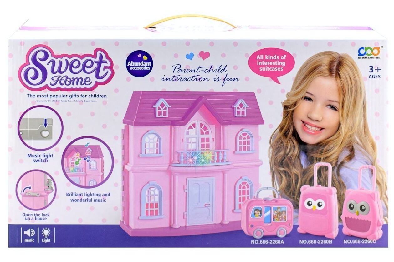 Игрушечный дом для куклы с мебелью и фигурками, пластик, световые и звуковые эффекты