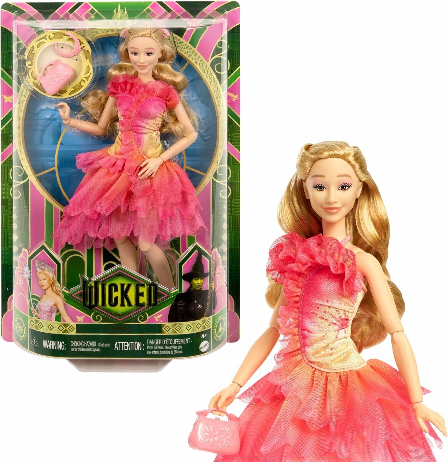 Кукла Mattel Wicked - Кукла Глинда со светлыми волосами в съемном наряде с аксессуарами - HXT63