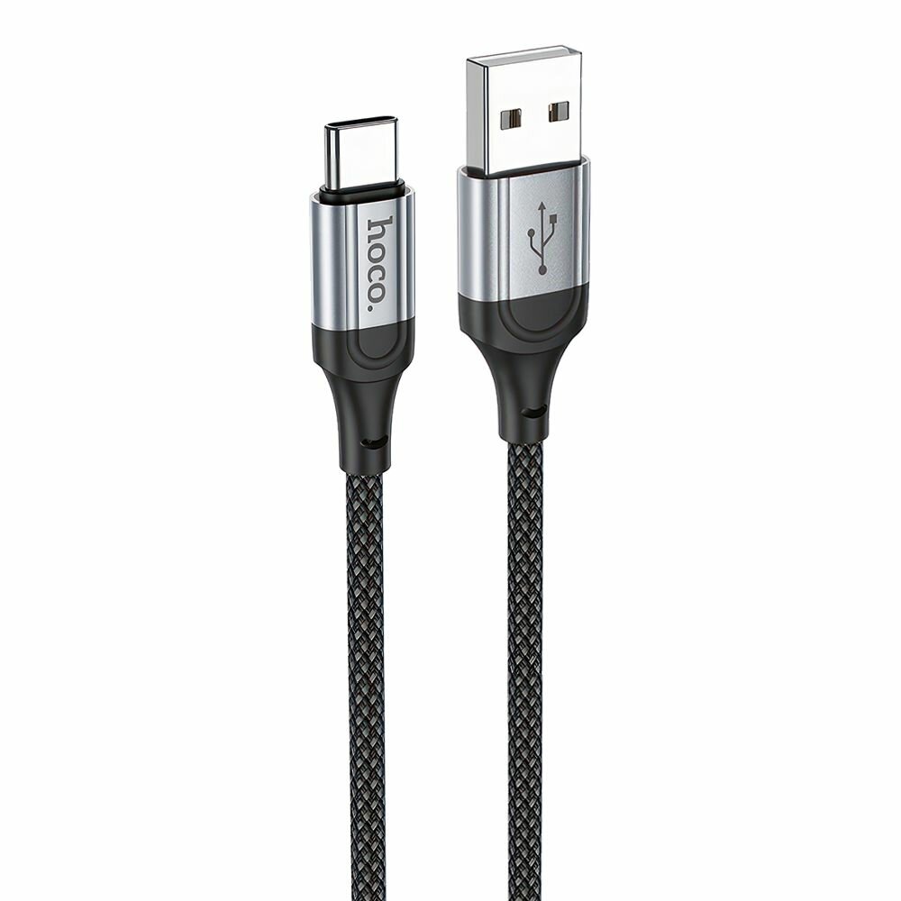 USB кабель Hoco X102 Fresh Type-C, 3А, 1 метр, нейлон, черный