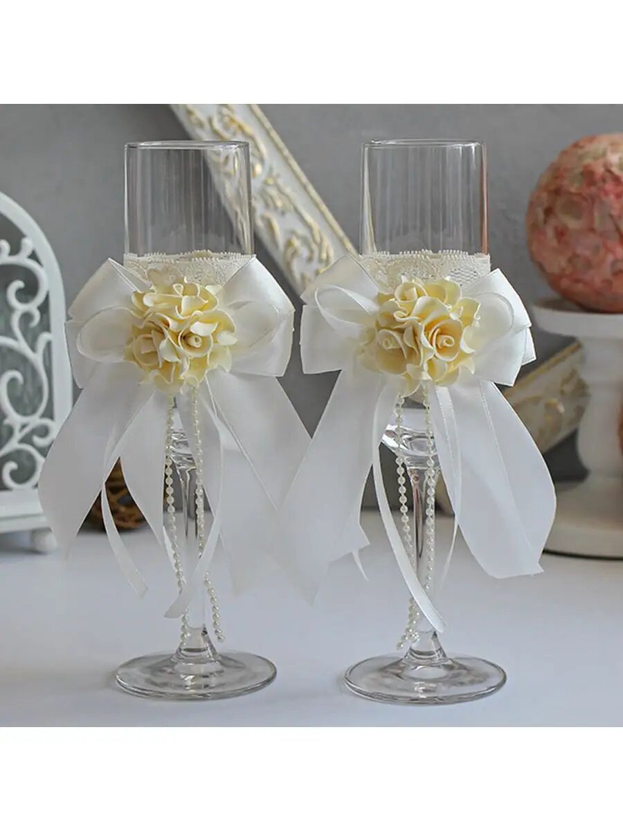 Свадебные бокалы для шампанского фужеры