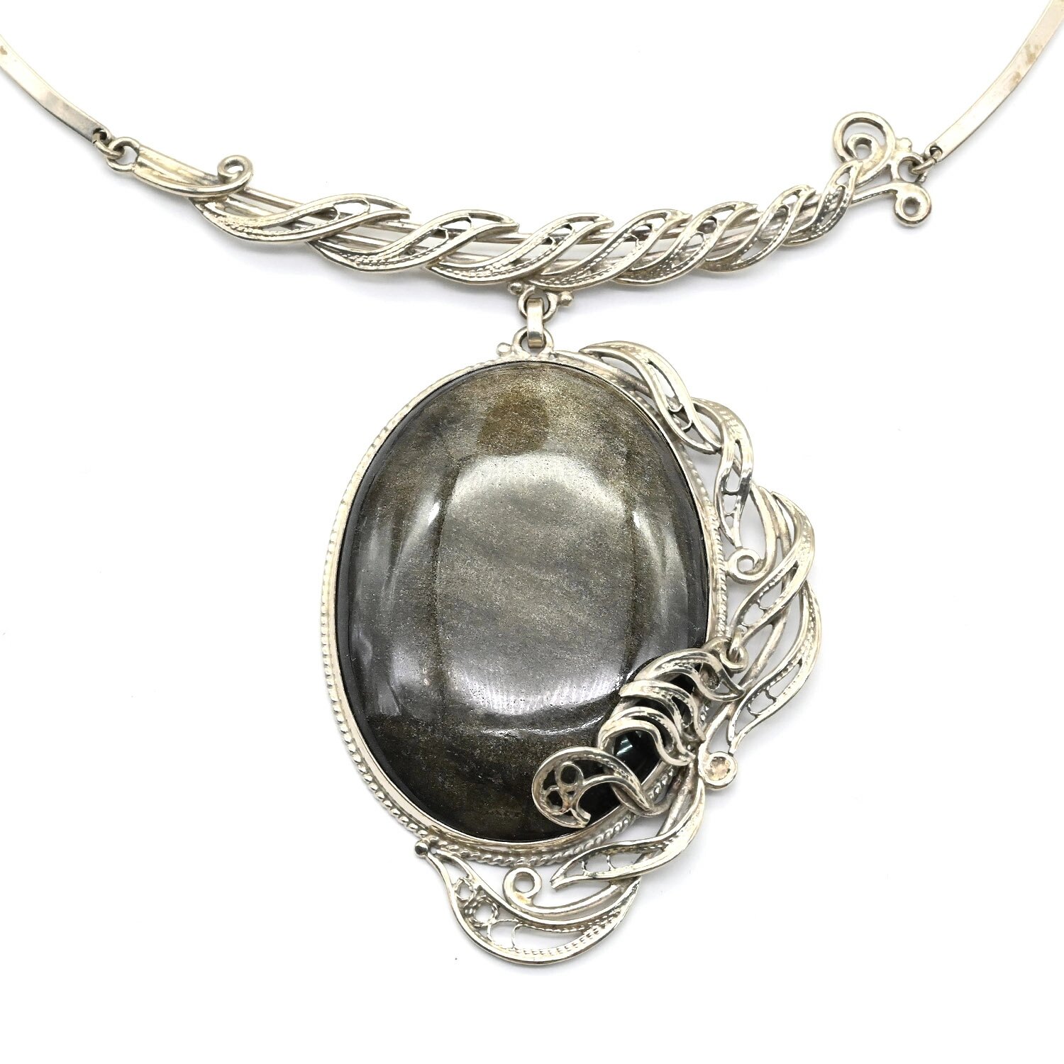 Колье, обсидиан