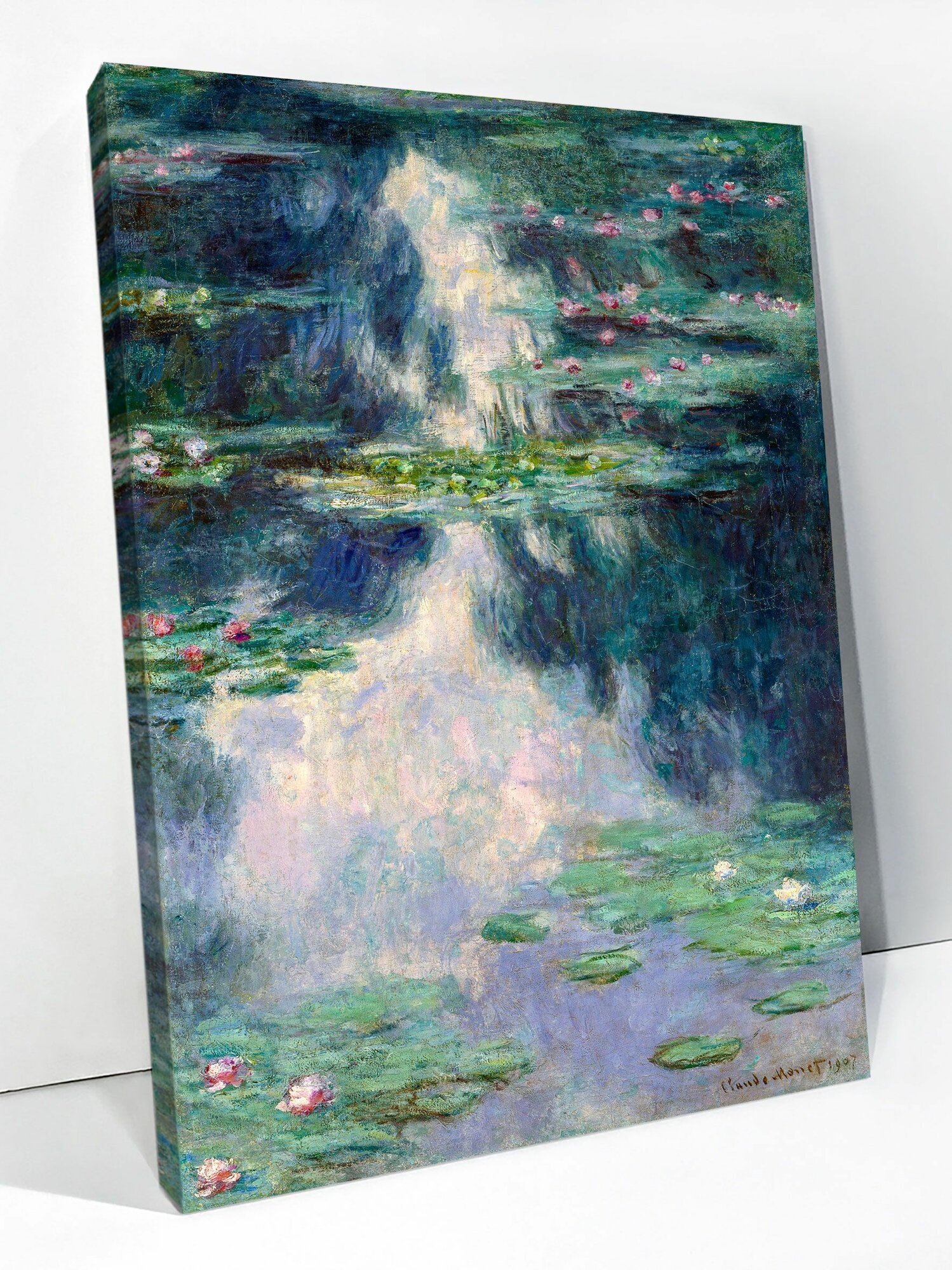Картина Клод Моне Водяные лилии, кувшинки 1907г на холсте 30х40см