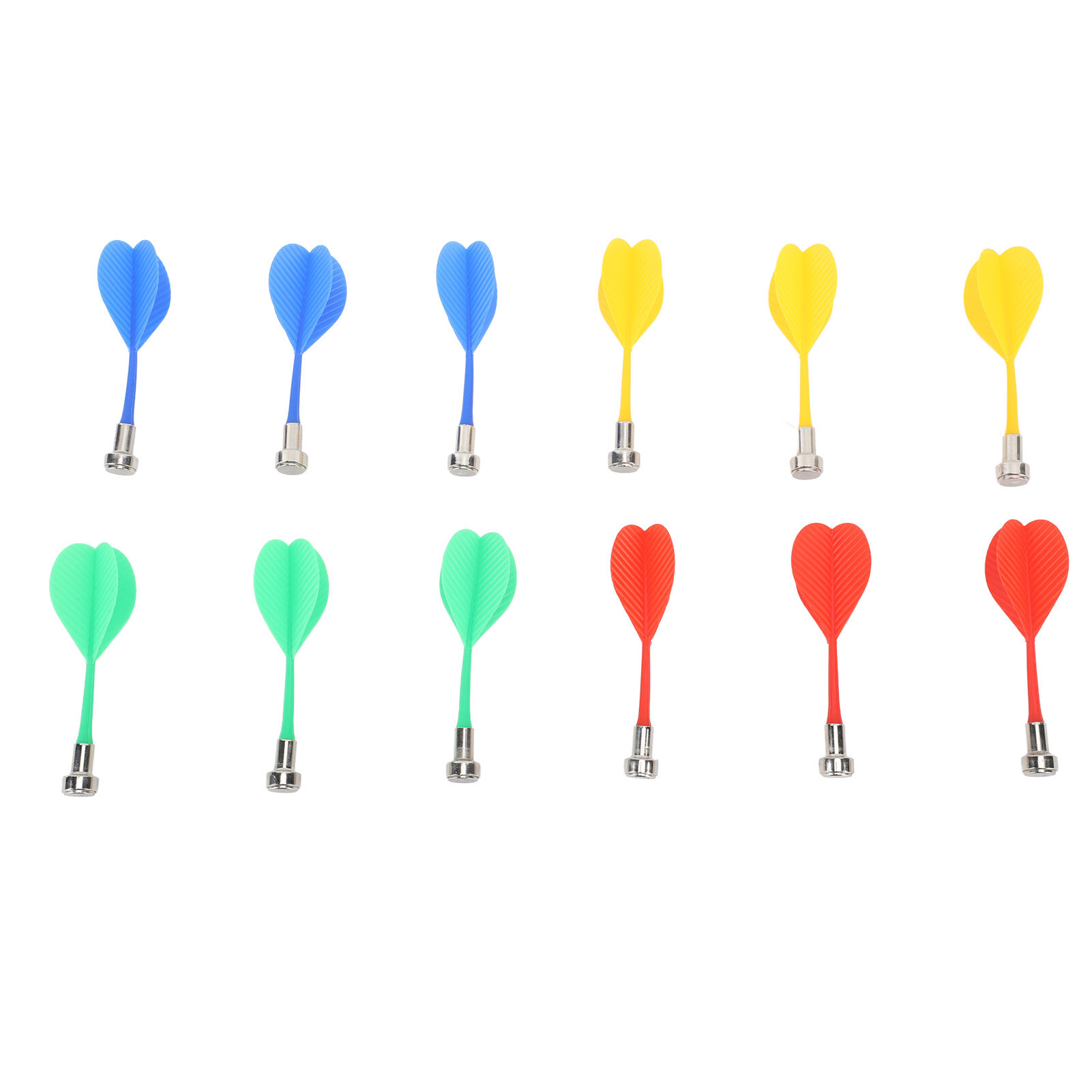 Набор из 12 предметов с магнитными дротиками для детей и взрослых, красные, зеленые, синие, желтые пластиковые сменные дротики с сильным магнитом для целевой игры и игрушки