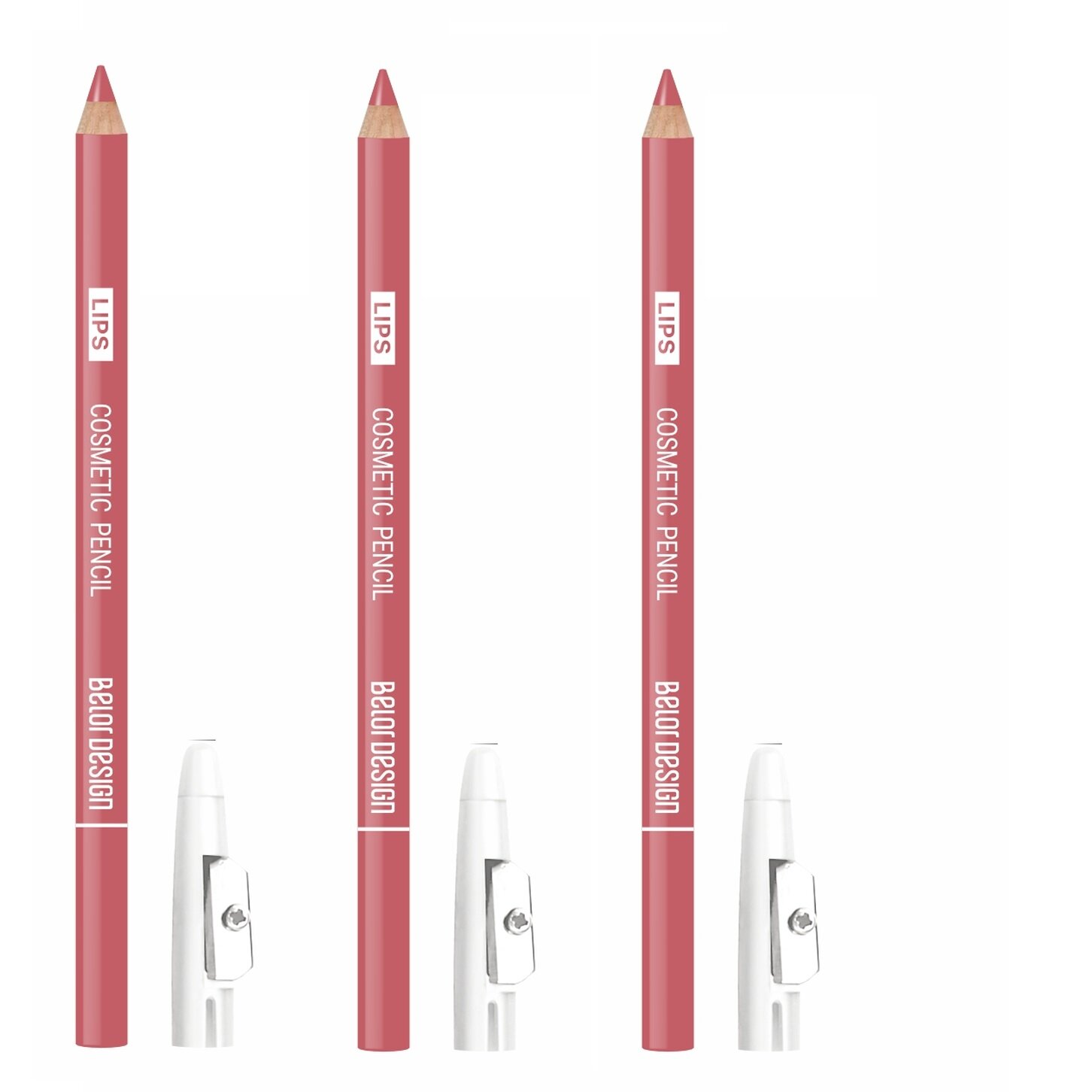 Карандаш для губ BelorDesign косметический контурный "Party" тон 42 Розовый Тауп, 1,4г 3 шт