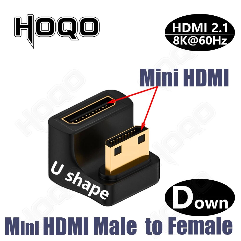 HOQO Угловой HDMI переходник 180° 8K 60Hz Mini to mini HDMI