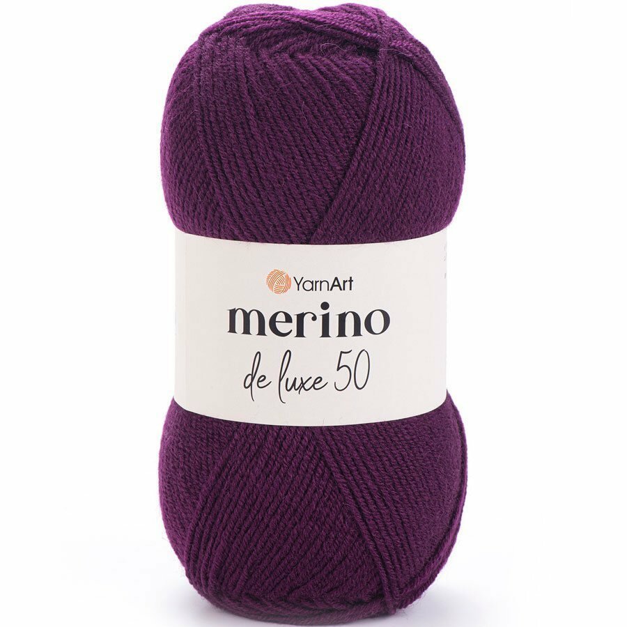 Пряжа Yarnart MERINO DE LUXE 50 10094 лиловый (5 мотков)