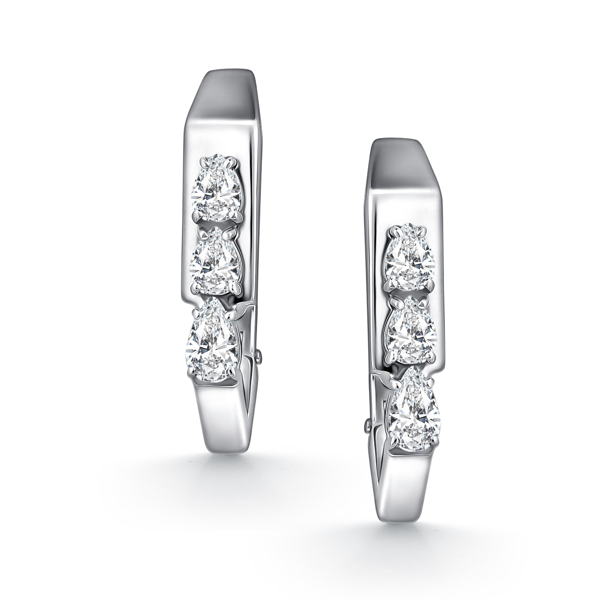 Серьги, серебро, 925 проба, родирование, фианит