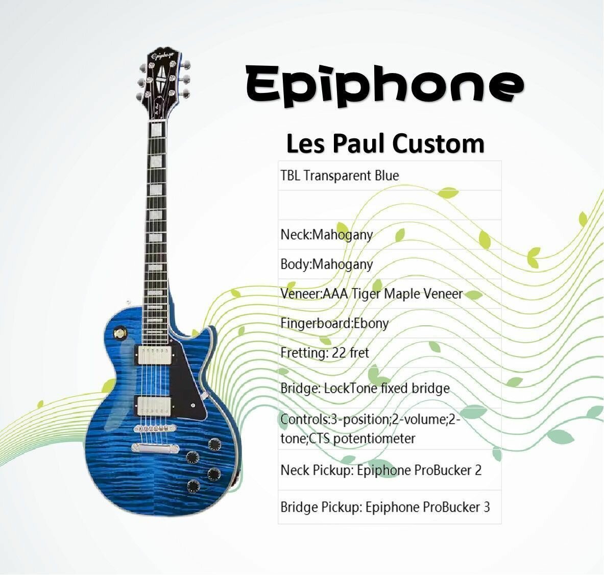 EPIPHONE Электрогитара Les Paul Custom_6-струнная