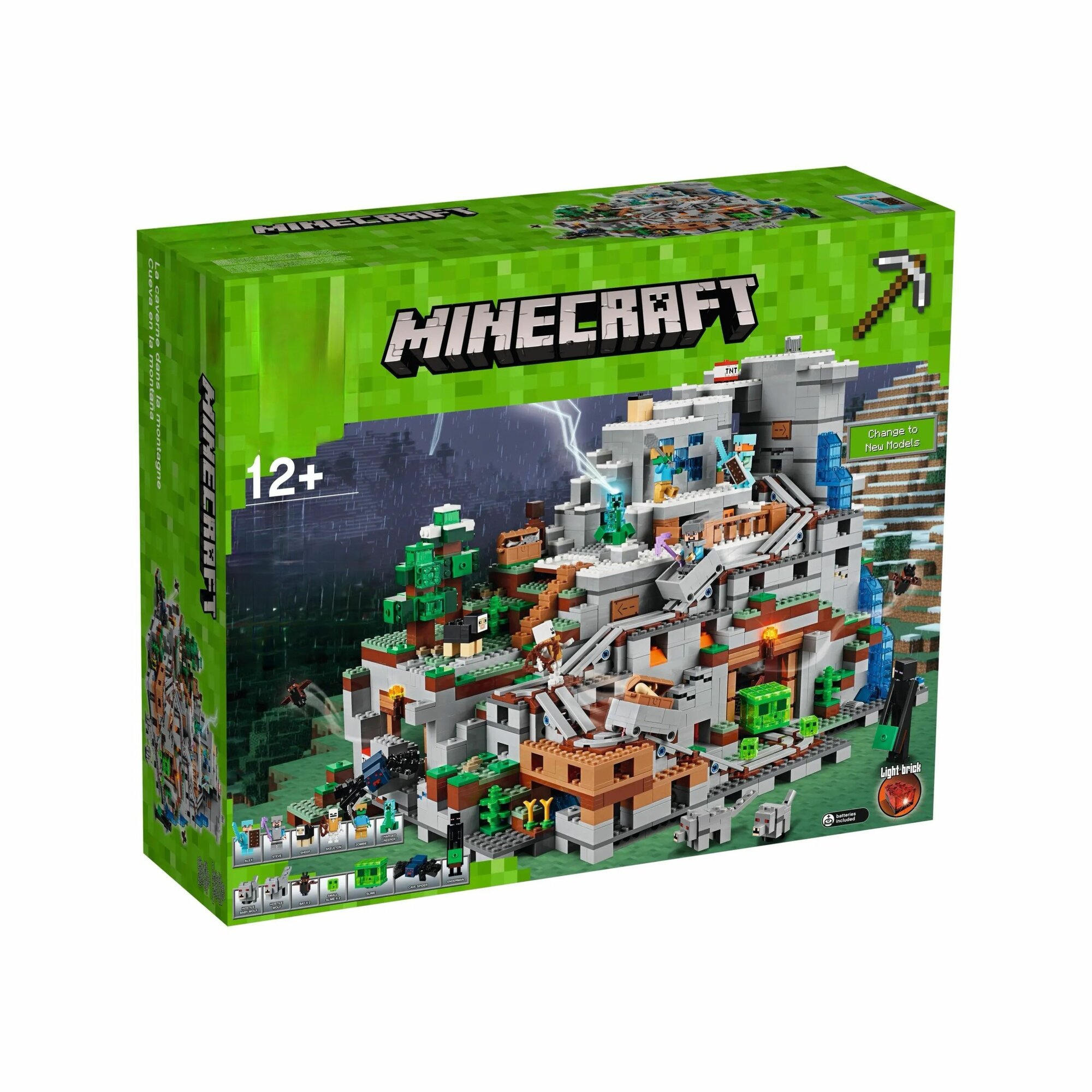 Пещерный, мир, серии "The Mountain Cave", Совместимость 21137 2000+ pcs Строительные игрушки Рождественский подарок