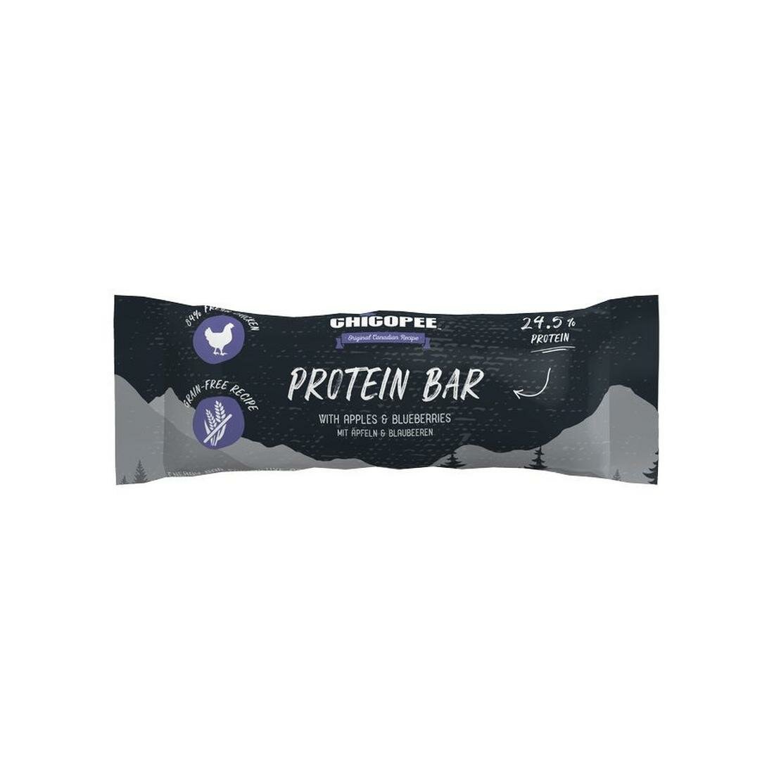 Chicopee HNL Protein Bar лакомство для активных собак, протеиновые батончики, беззерновые, с яблоками и черникой 25 г