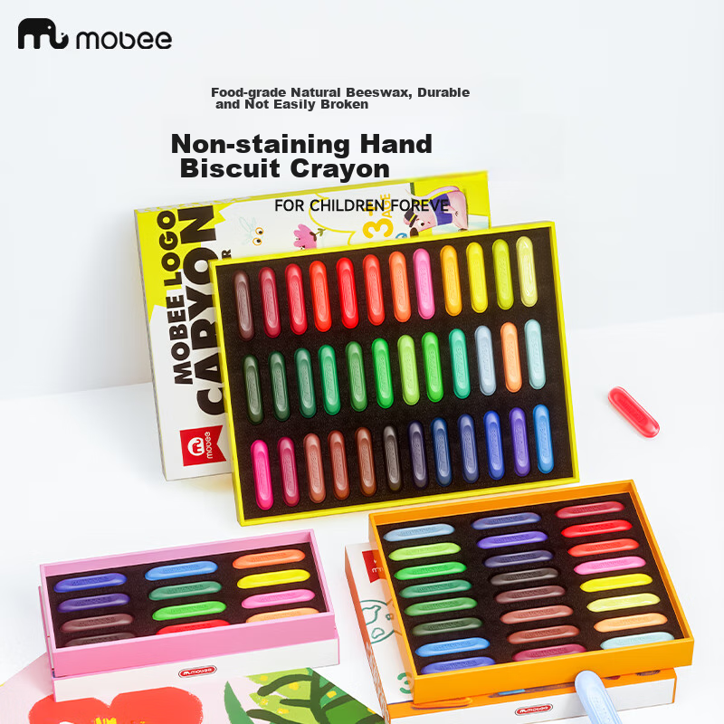 Mobee Crayons, No Mess, Children's Drawing, Creative Coloring Cards, 12 Colors, MOA-0007, Perfect Gift for Travel