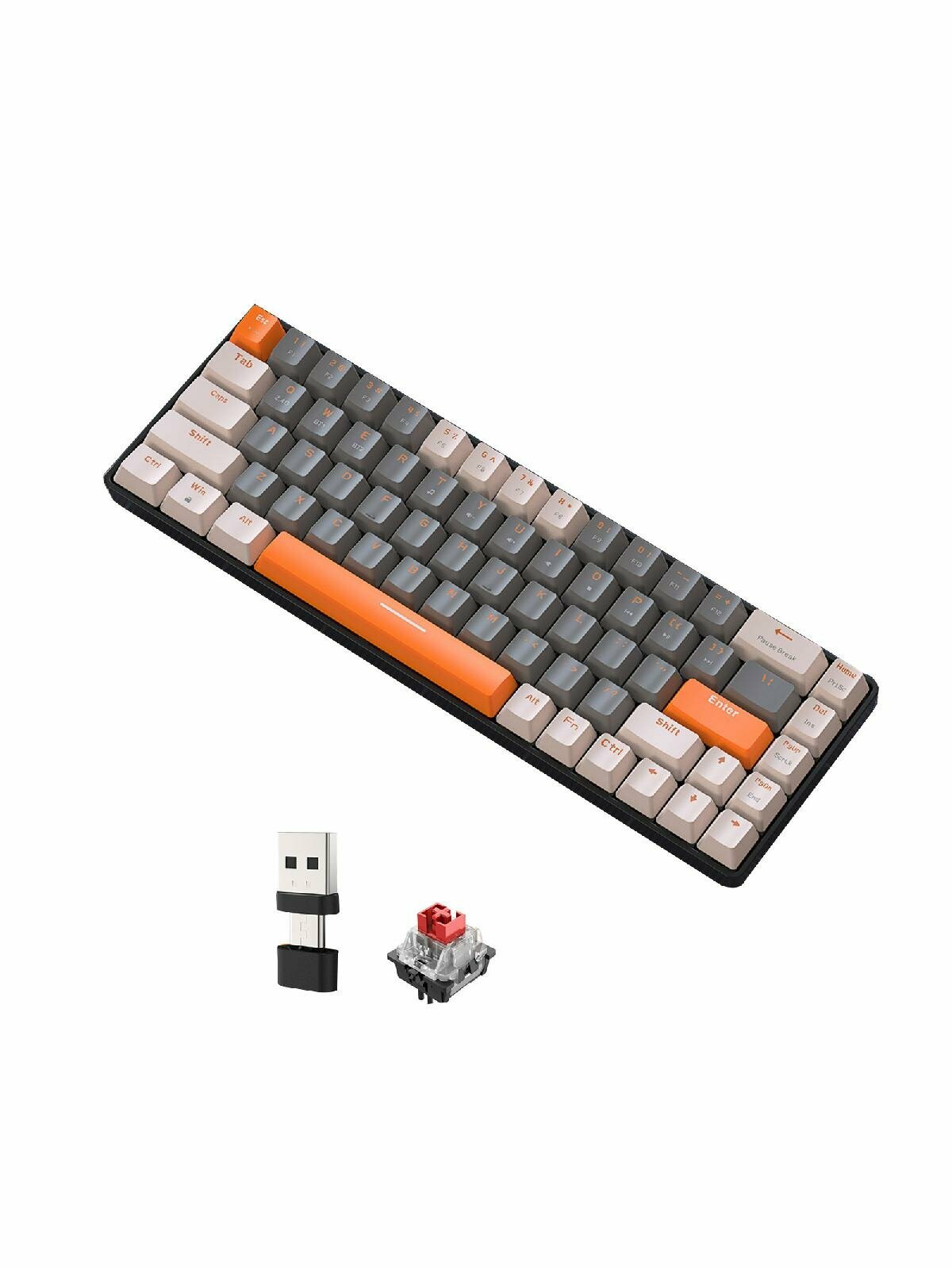 K68 Keyboard Gaming Mechanical Keyboard 2.4G Wireless Keypad Bluetooth-compatible USB+Type-C Keyboards Gamer Keyboard
