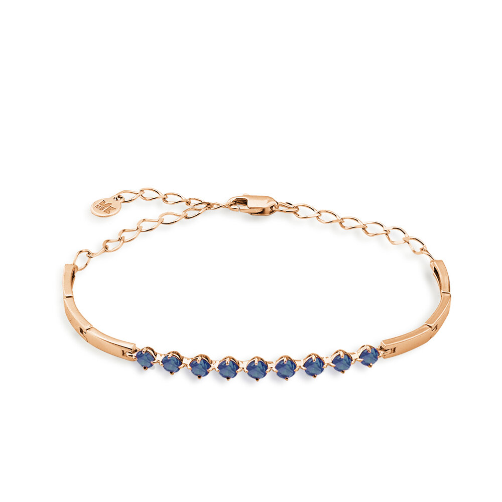 Браслет, красное золото, 585 проба, сапфир