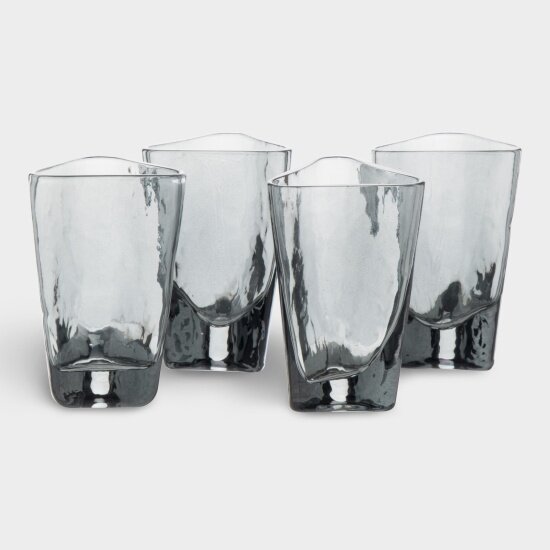 Набор стопок Anna Lafarg Nocturne 4 шт, 40 мл, для водки, стекло, серый (ANLAF-TJ0580)