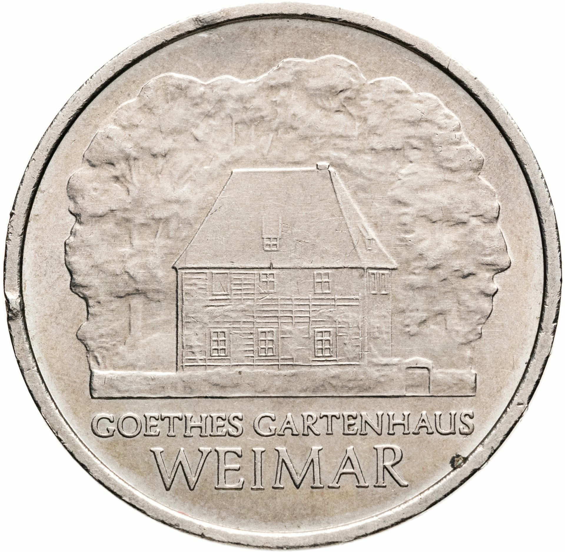 Германия ГДР 5 марок 1982 "150 лет со дня смерти Иоганна Вольфганга фон Гёте", Медь, в сохранности UNC