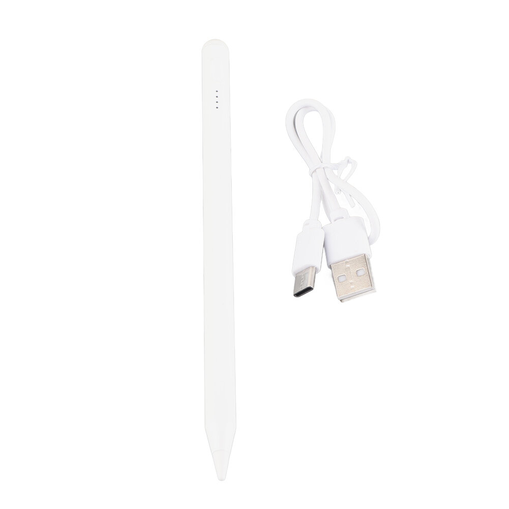 Стилус для планшетов IOS 2259 с магнитным креплением, USB-порт и 2 сменные насадки, белый