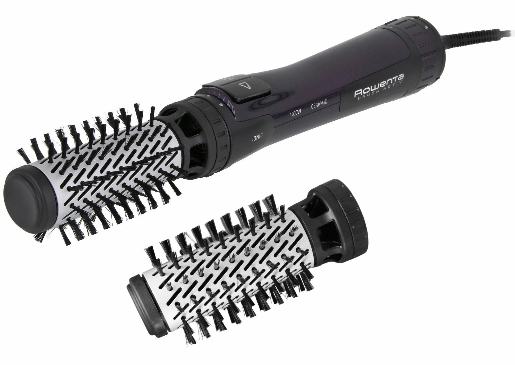 Фен-щетка Rowenta CF9525F0 Brush Activ, черный/фиолетовый, вращающаяся щетка, 1000 Вт
