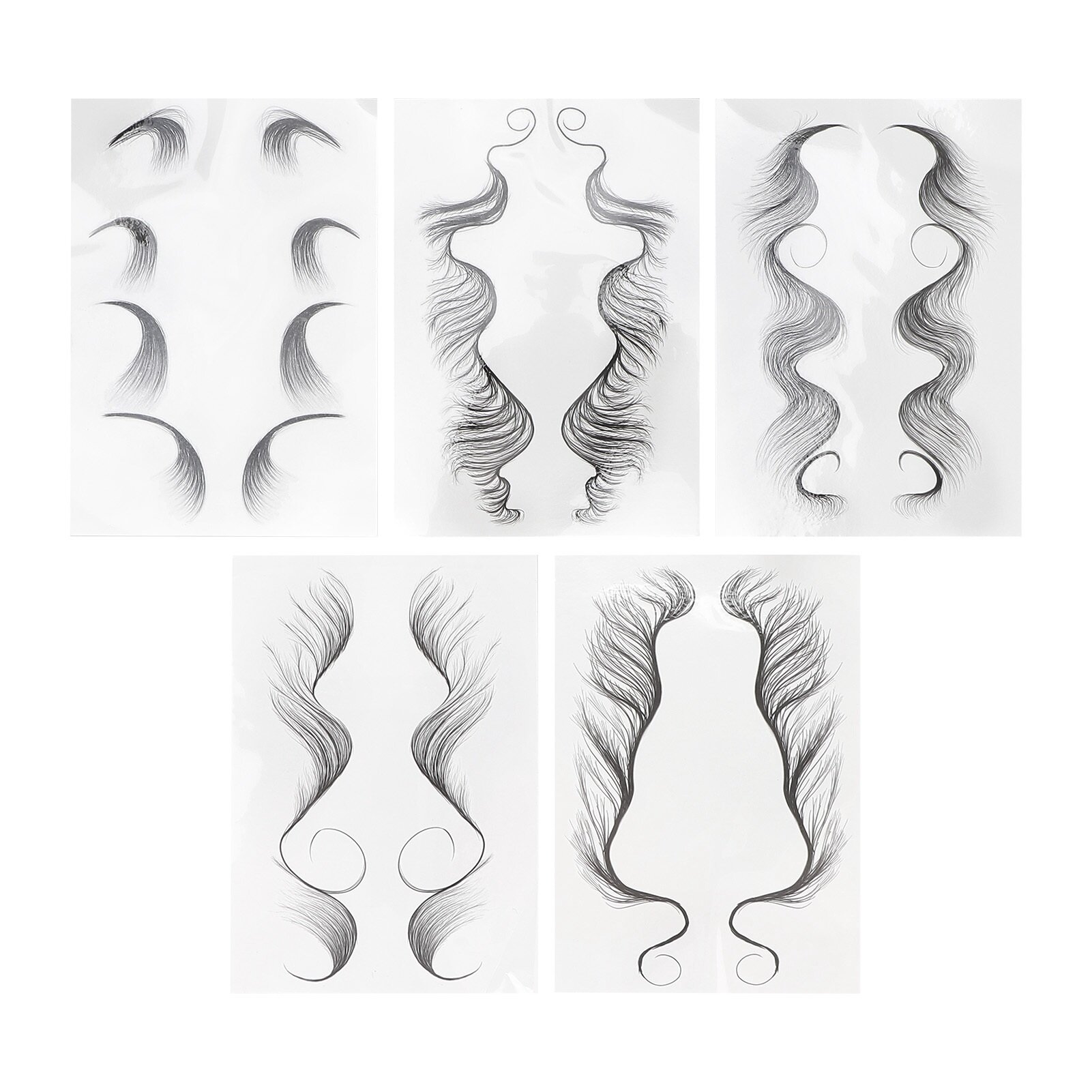 5Pcs Temporary Hair Tattoo Stickers Curly Makeup Fake Hairline