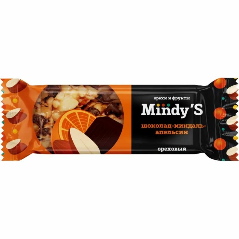 Батончик Mindy's Шоколад-Миндаль-Апельсин, 35 г х 30 шт./уп.