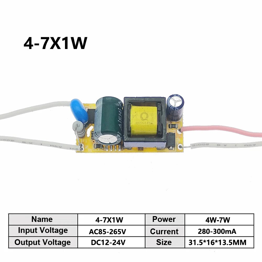 LED драйверы QINGYING 10-50 шт, 300 мА, 1-50 Вт, 220 В Желтый, 4-7W, 10 Pieces