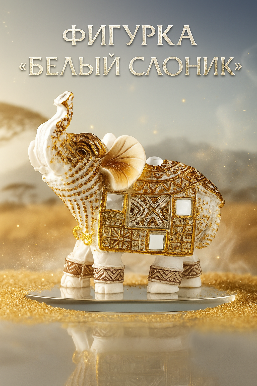 Фигурка сувенирная "Белый слоник с попоной из арабского ковра" размер 5.5×5.5×2.2 см, Микс