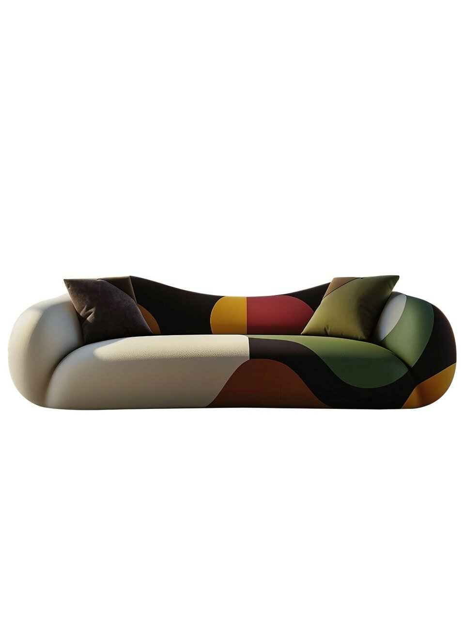 Трехместный диван в стиле поп-арт с цветными блоками 2050×930×680 мм