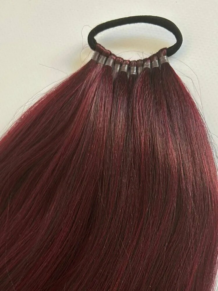 Хвост на резинке накладной длинный шиньон, коса из искусственных волос