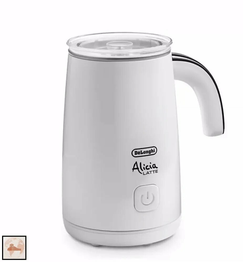 Вспениватель молока DeLonghi Alicia Latte EMF2. BK с подогревом и функциями горячего и холодного взбивания, Белый-LI