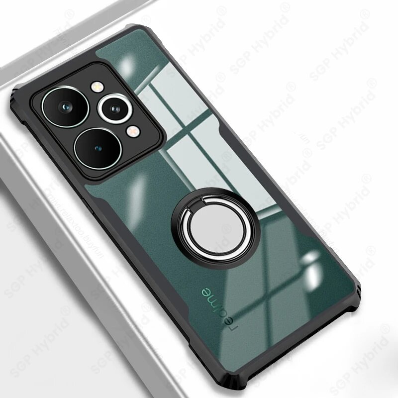 Чехол Realmi 15 Pro, прозрачный кристаллический акриловый противоударный бронированный чехол для Realme 15 Pro Realme15Pro 5G, магнитный держатель, кольцо, защитный чехол