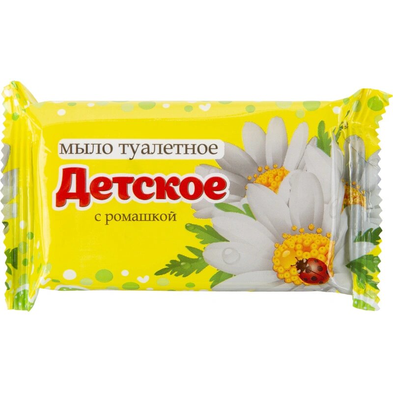Мыло туалетное Детское с Ромашкой 100гр, 64 шт/уп в цв. пленке