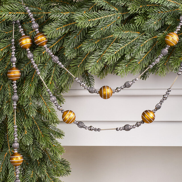 Бусы на елку Venetiko - Снежные Вихри 160 см, стекло, Winter Deco, 4060375