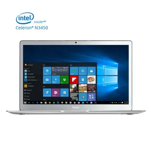 Haier Ноутбук 14.1", Intel Celeron N3450, RAM 12 ГБ, SSD, Intel HD Graphics, Windows Pro, серебристый, Русская раскладка
