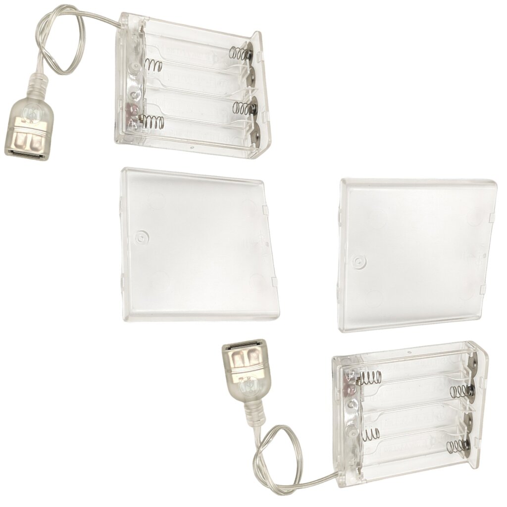 Перезаряжаемый пластиковый бокс для батареек 4 слота с защитной крышкой и выключателем для LED лент