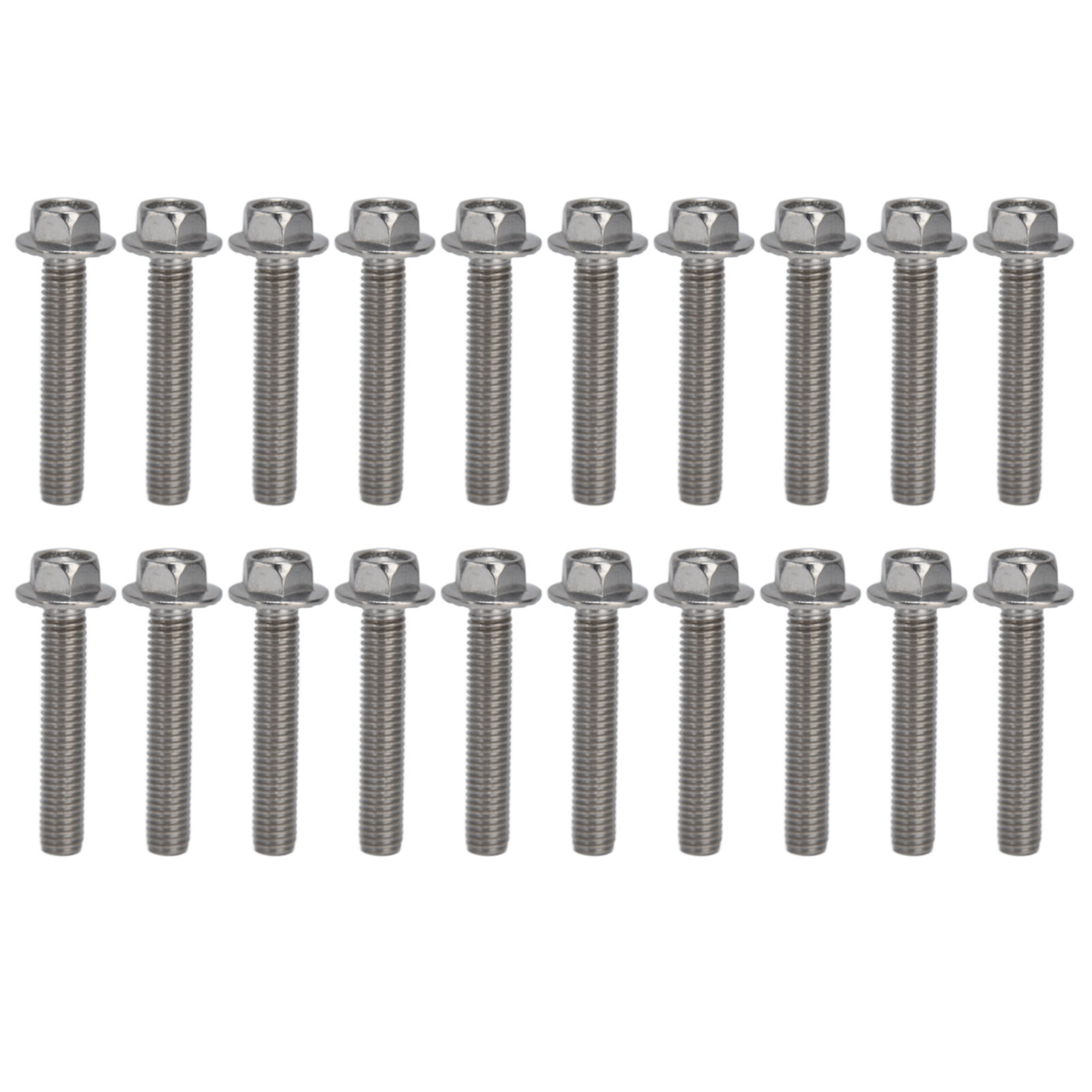 Болты с фланцем 20 шт, M10x1.5, A2-70, нержавеющая сталь, DIN6921, M10x55, с шайбой