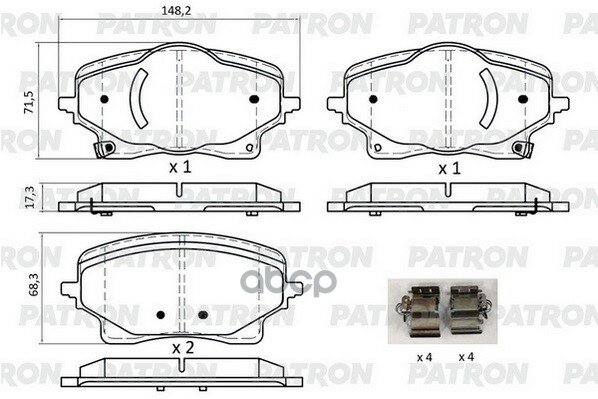 Колодки тормозные дисковые пер. GEELY Atlas (FX11-J1) 1.5/2.0 22- PATRON арт. PBP473