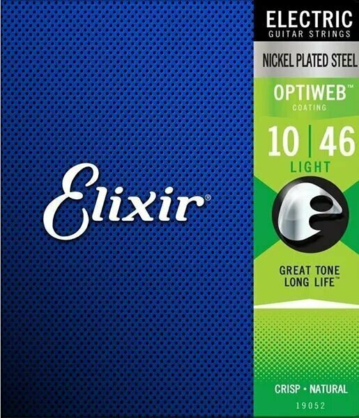 19052 Optiweb Комплект струн для электрогитары, никелированная сталь, Light 10-46, Elixir