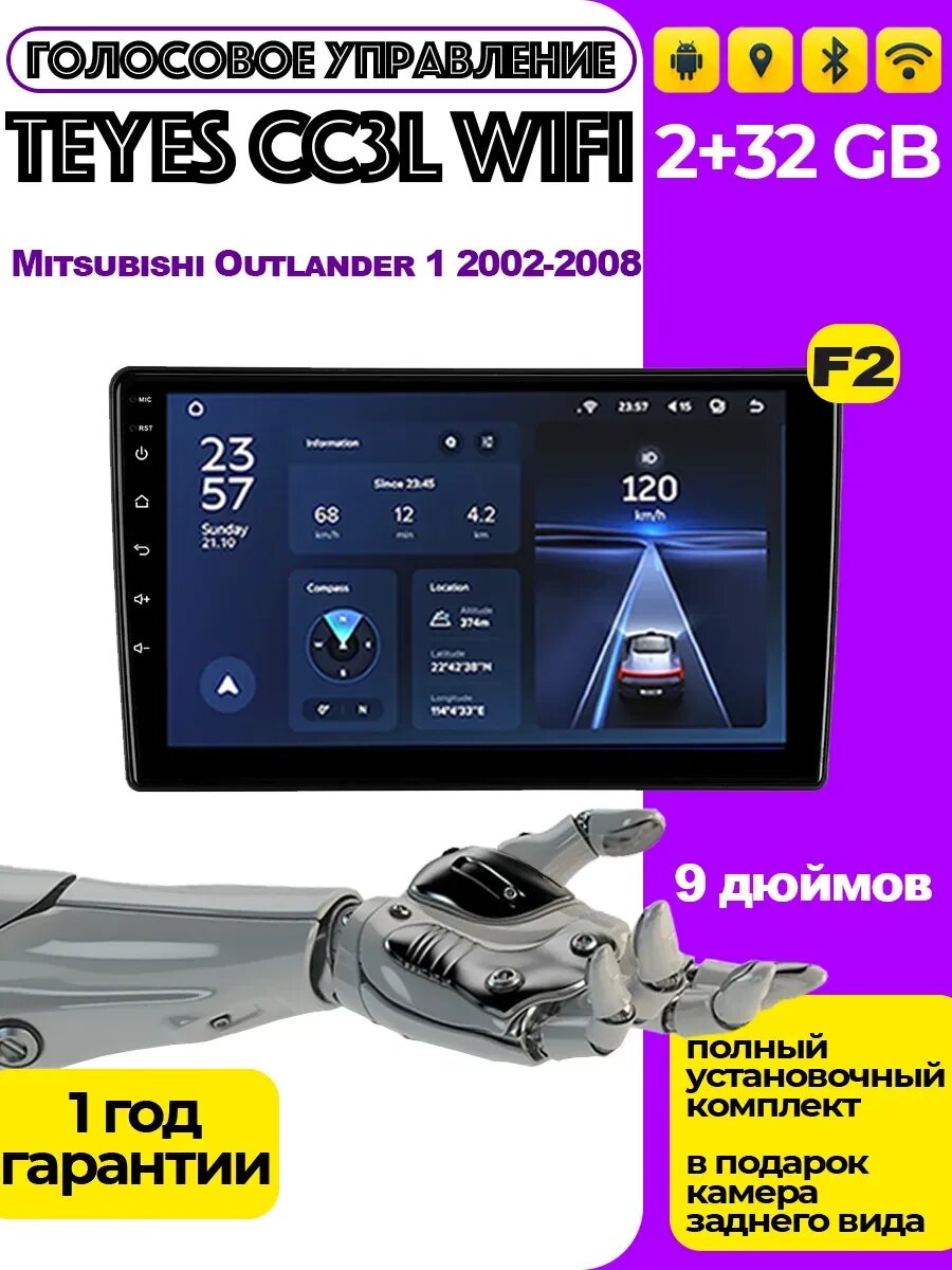 Магнитола CC3L WIFI Mitsubishi Outlander 1 2002-2008 2/32