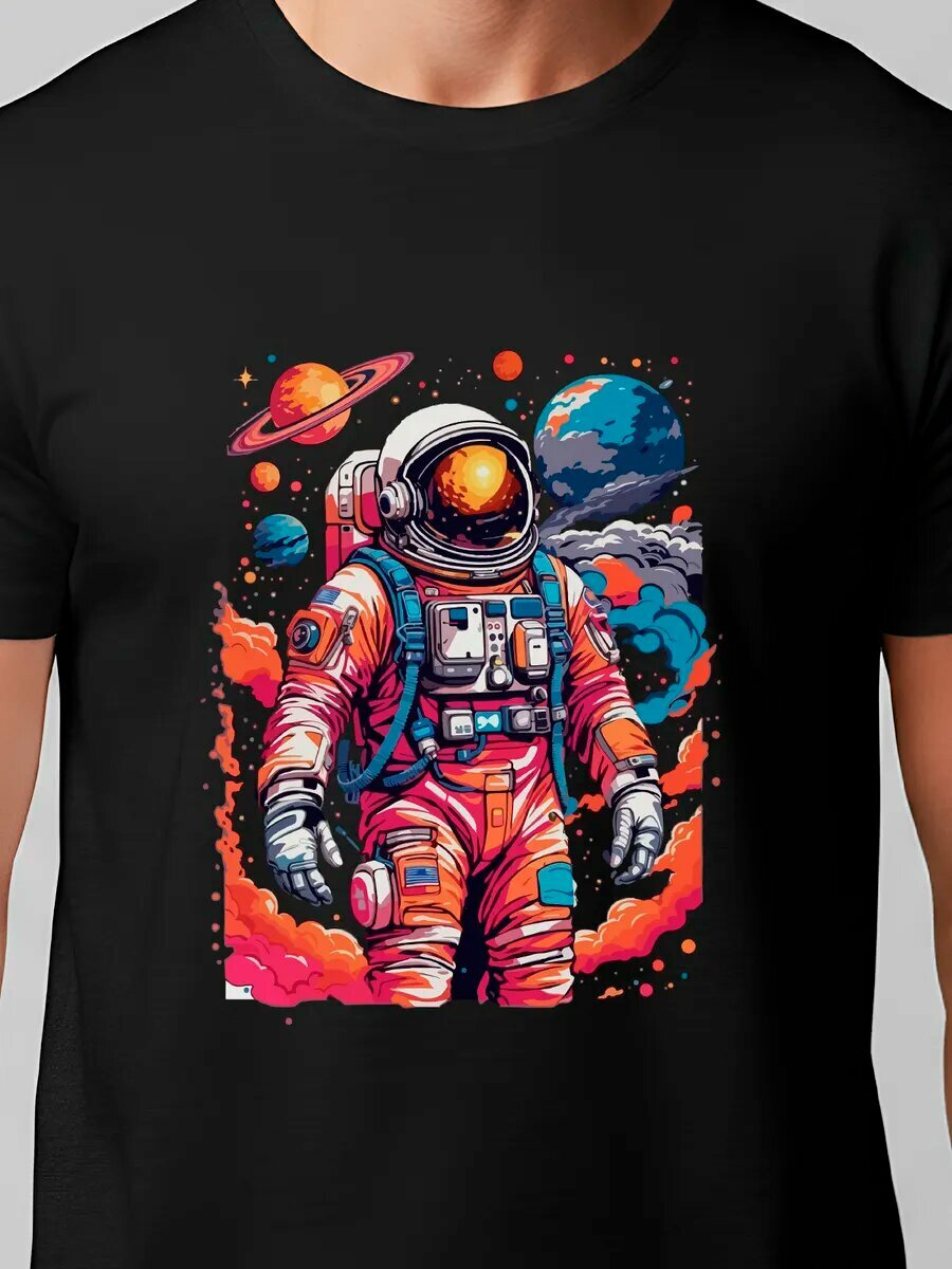 Футболка PRINTSHOT, 1 шт., размер L, черный