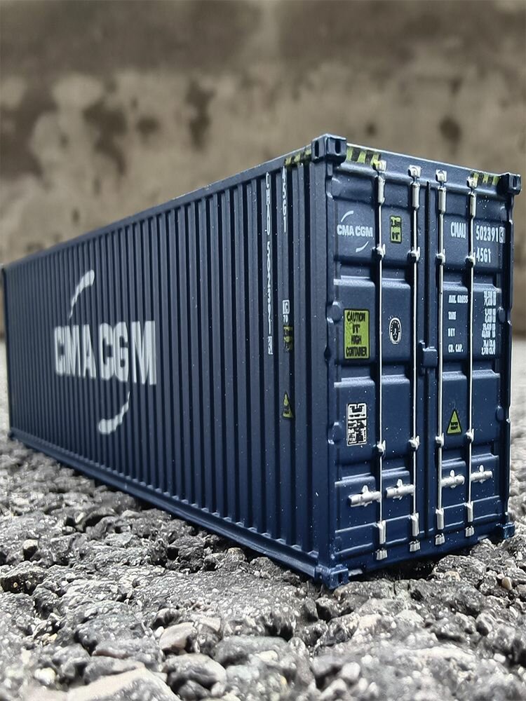 Масштабная модель грузового контейнера 40-футовый HO 1:87, реалистичный контейнер для макетов железной дороги, диорам, грузовиков и коллекционирования