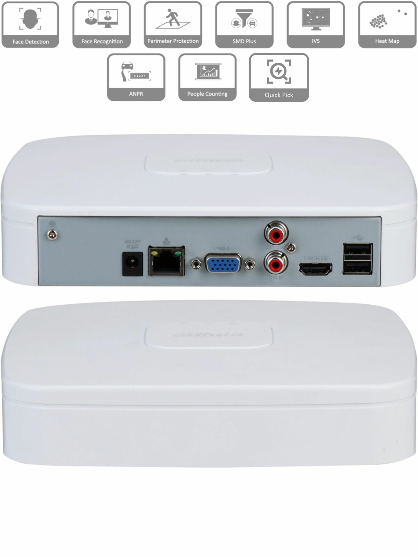 Dahua DH-NVR4116-EI - 16 канальный видеорегистратор IP для камер видеонаблюдения, NVR регистратор сетевой 4K и H.265+