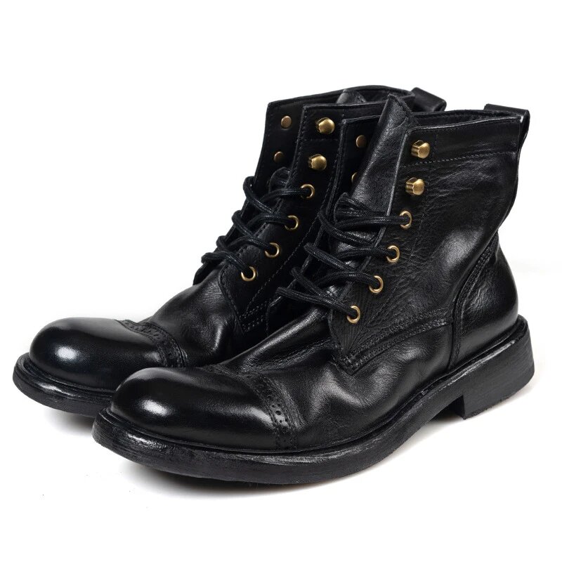 Прочные водонепроницаемые мотоциклетные ботинки из натуральной кожи с высоким 42, 2270A-01-Color2