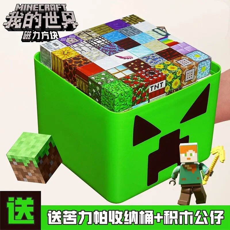 Магнитные блоки Minecraft, игрушка для сборки, магнитный пазл, образовательный подарок для детей, 5 новых