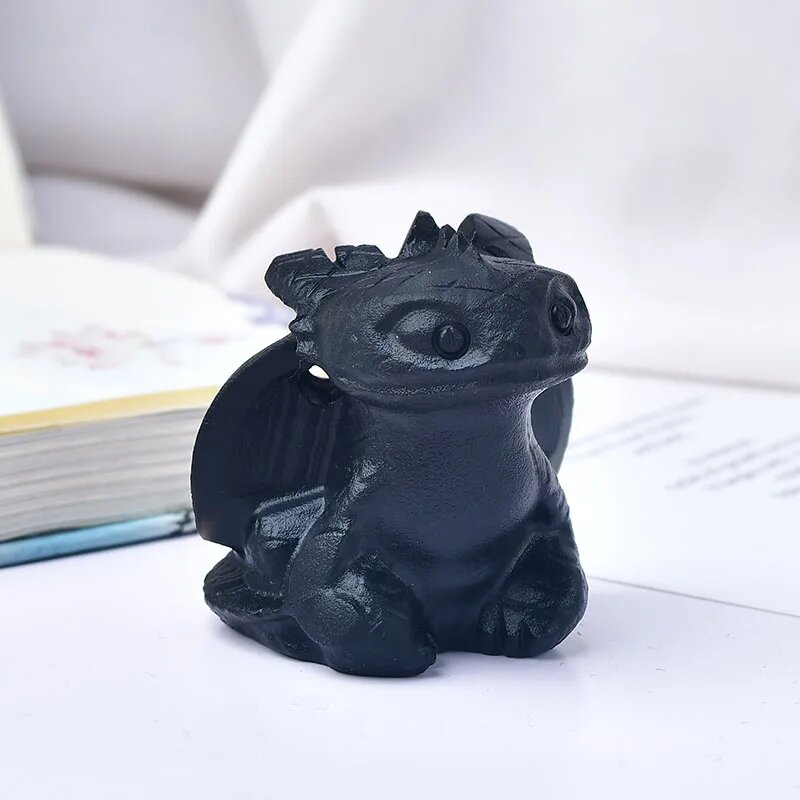 Фигурки из обсидиана Дракон